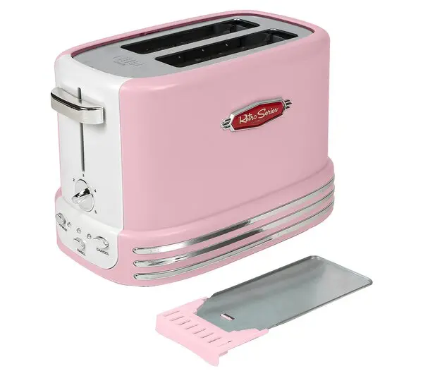 NOSTALGIA Retro 2-slice Bagel Toaster Pink