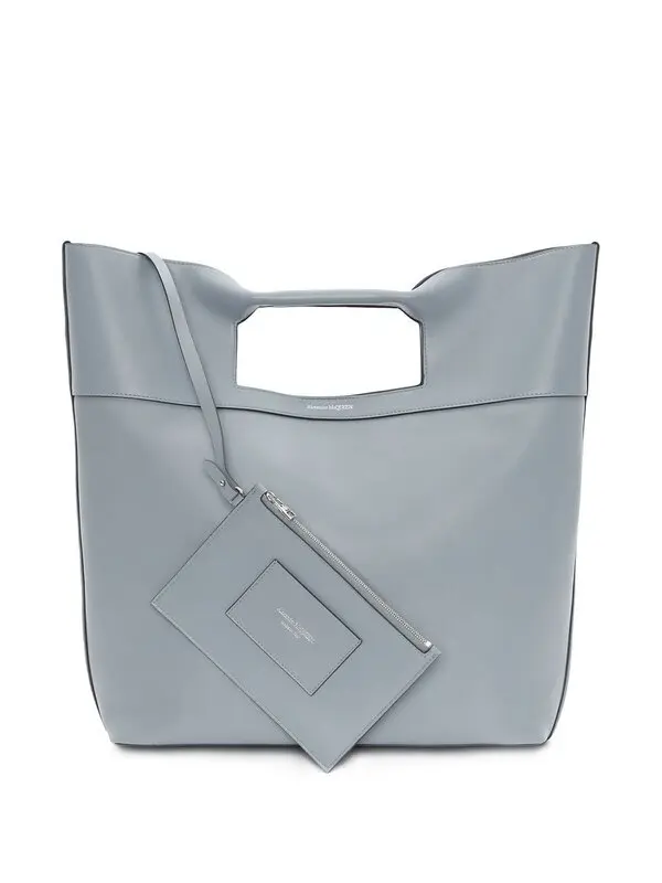 Alexander McQueen Square Leather Tote - 1537 Dove Grey