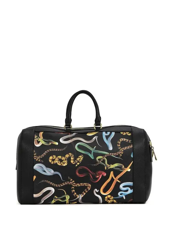 SELETTI Graphic Print Holdall Bag - Black