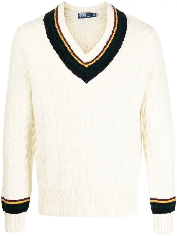 Polo Ralph Lauren Stripe-trim V-neck Jumper