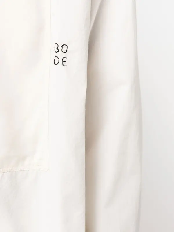 BODE Logo-embroidered Collarless Shirt