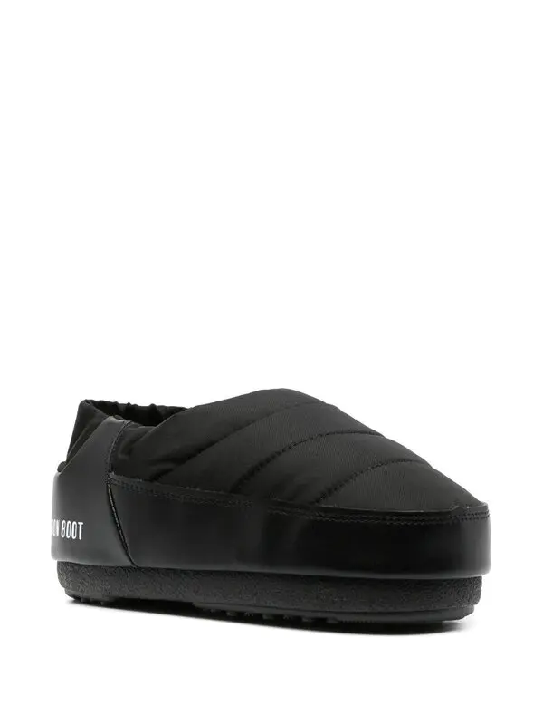 Moon Boot Elasticated Band Padded Slippers - Black