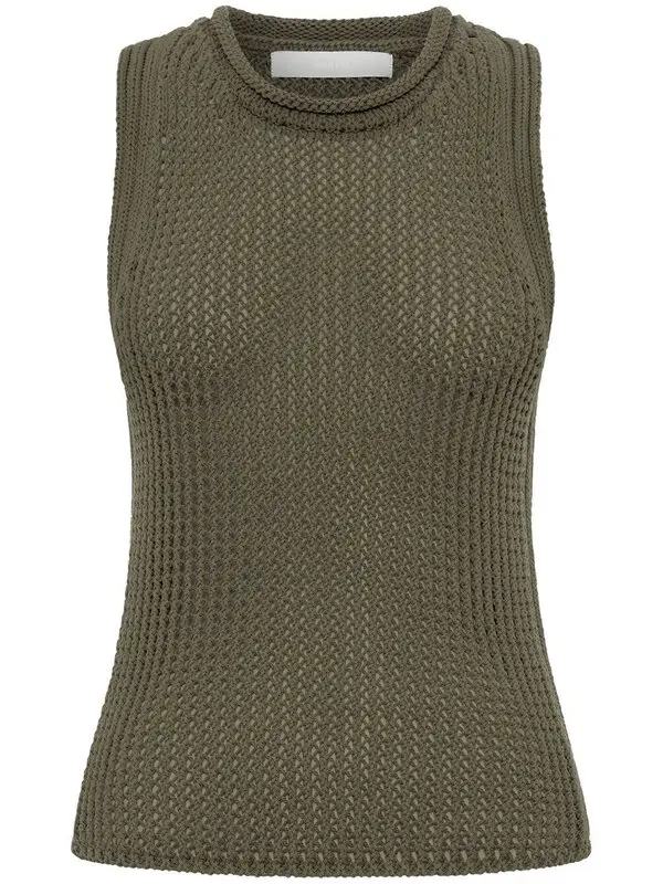 DION LEE Grid Mesh Tank Top - Green