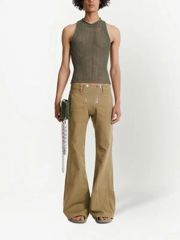 DION LEE Grid Mesh Tank Top - Green