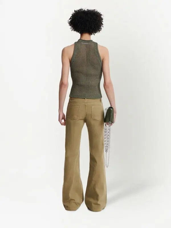 DION LEE Grid Mesh Tank Top - Green