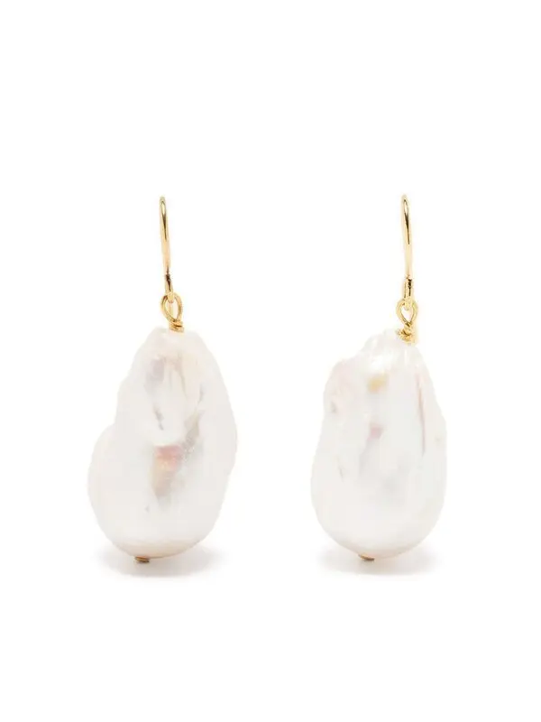 JIL SANDER Pearl-detail Drop Earrings - White