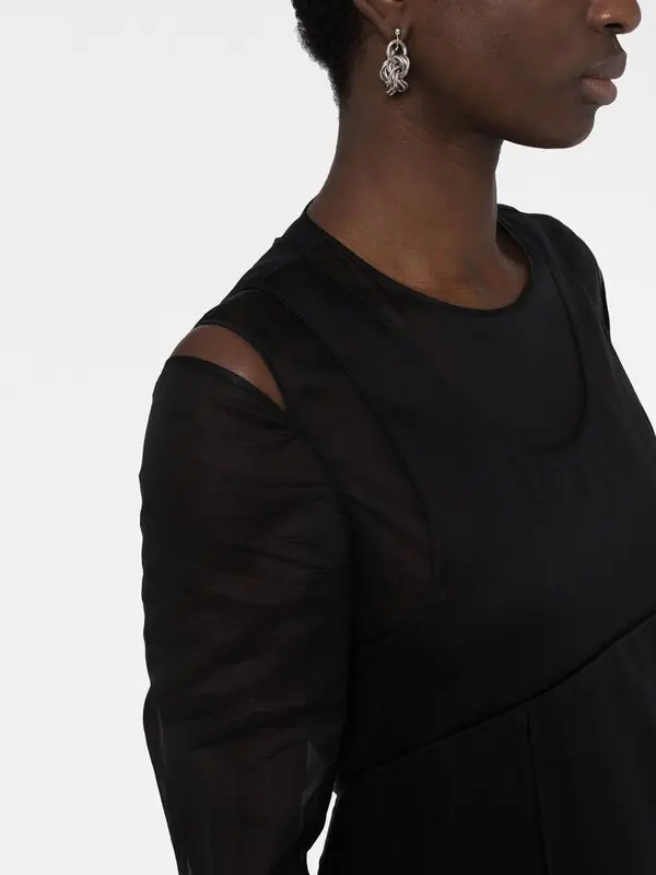 JIL SANDER Pleat-detail Midi Dress