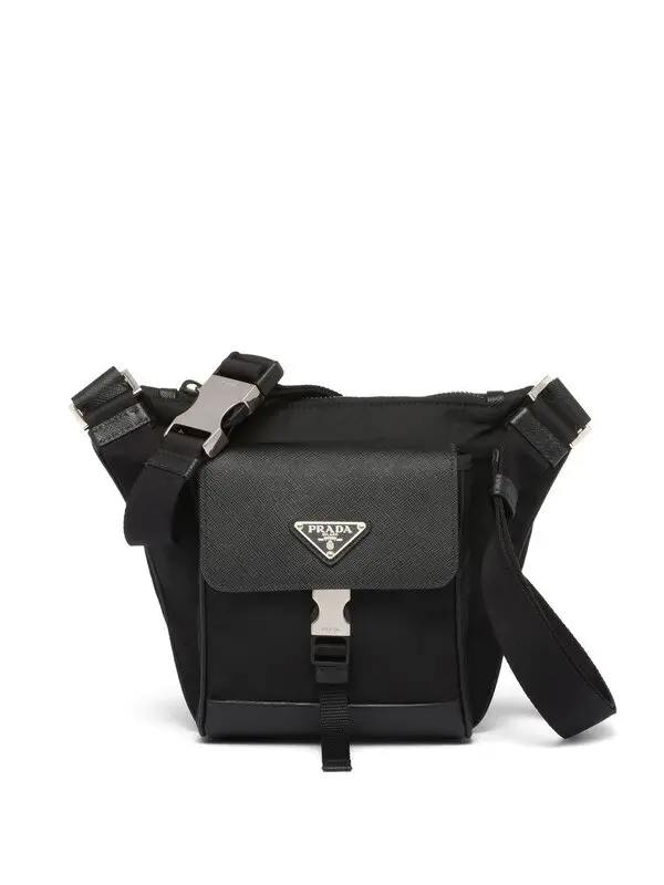 Prada Recycled Nylon And Saffiano Leather Shoulder Bag
