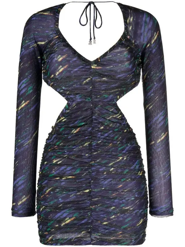 ROTATE BY BIRGER CHRISTENSEN Ruched Cut-out Minidress