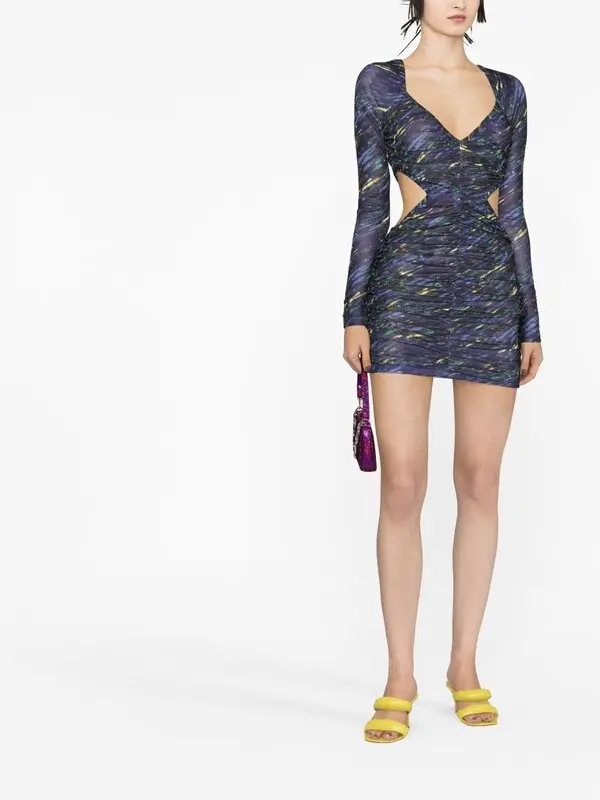 ROTATE BY BIRGER CHRISTENSEN Ruched Cut-out Minidress