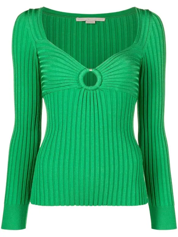 Stella McCartney Cut-out Knitted Top - Green