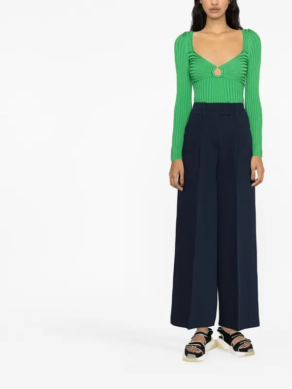 Stella McCartney Cut-out Knitted Top - Green