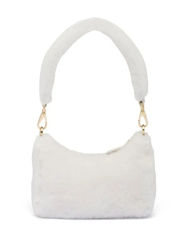 Prada Re-edition Shearling Mini Bag - White