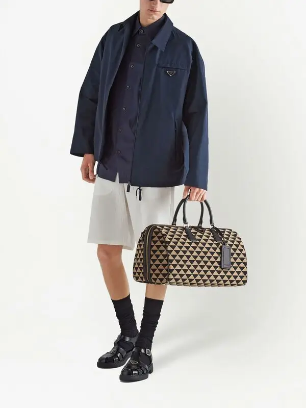 Prada Symbole Embroidered Travel Bag