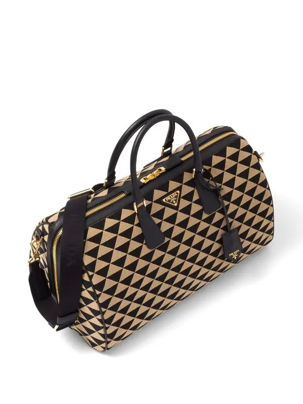 Prada Symbole Embroidered Travel Bag