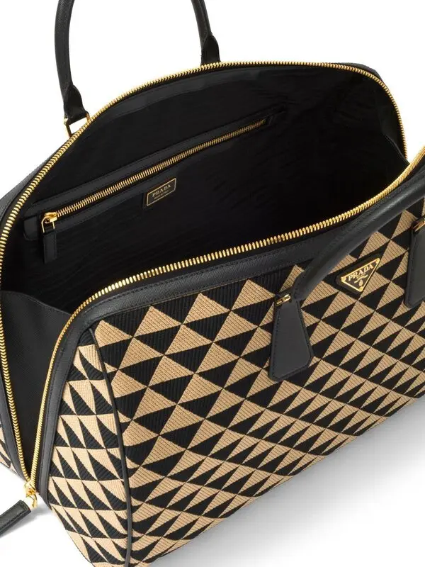 Prada Symbole Embroidered Travel Bag