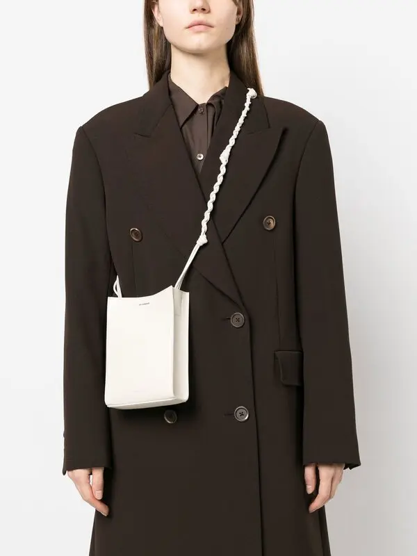 JIL SANDER Crocodile-effect Leather Satchel - Neutrals