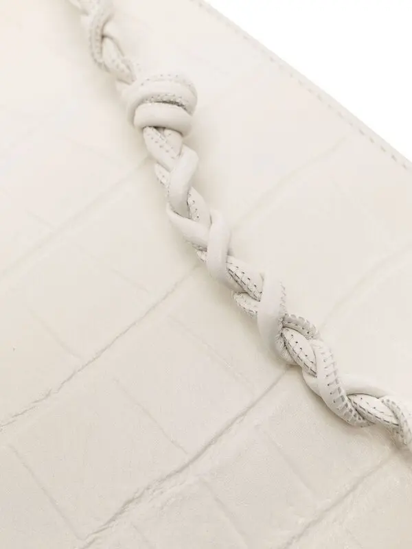 JIL SANDER Crocodile-effect Leather Satchel - Neutrals