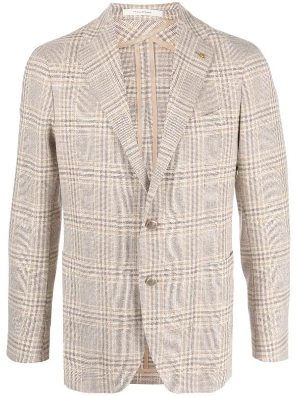 Tagliatore Plaid Blazer - Neutrals