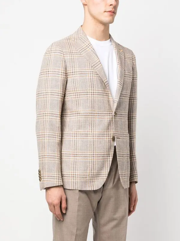 Tagliatore Plaid Blazer - Neutrals
