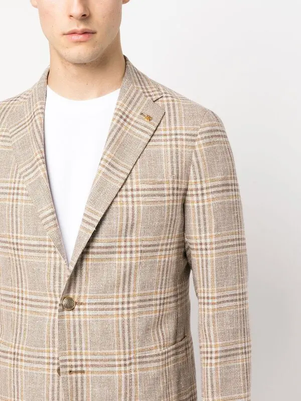 Tagliatore Plaid Blazer - Neutrals