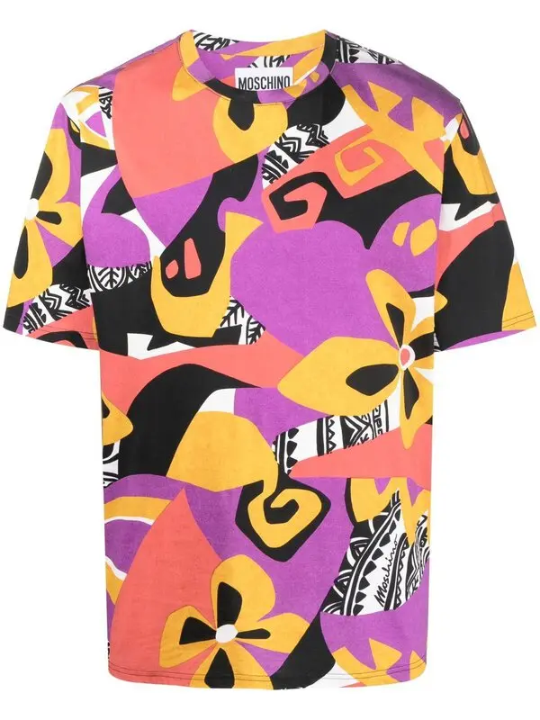 Moschino Collage-print Short-sleeved T-shirt - 1888 - Multicolore