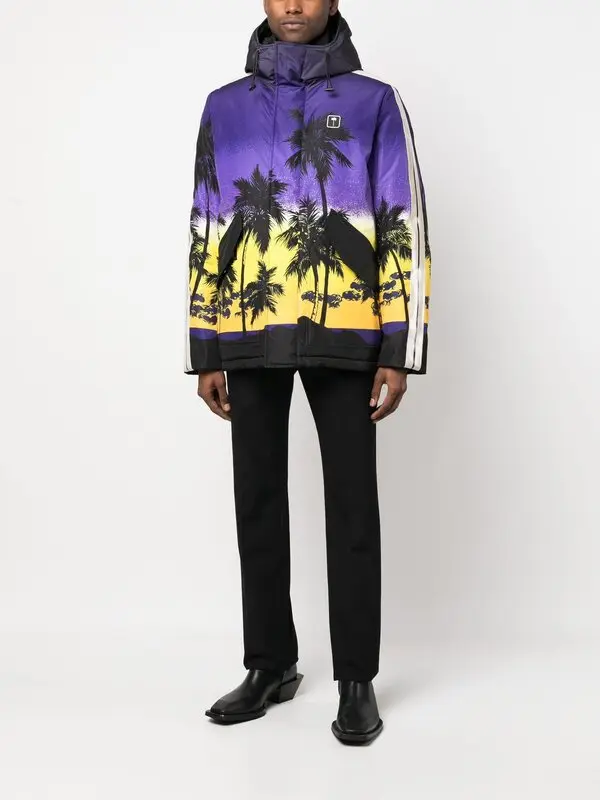 Palm Angels Sunset-print Hooded Jacket - Purple