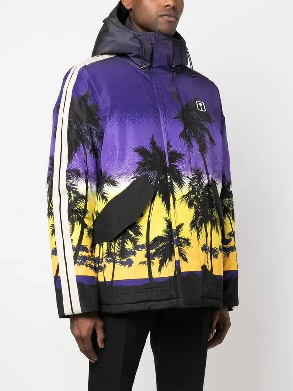 Palm Angels Sunset-print Hooded Jacket - Purple