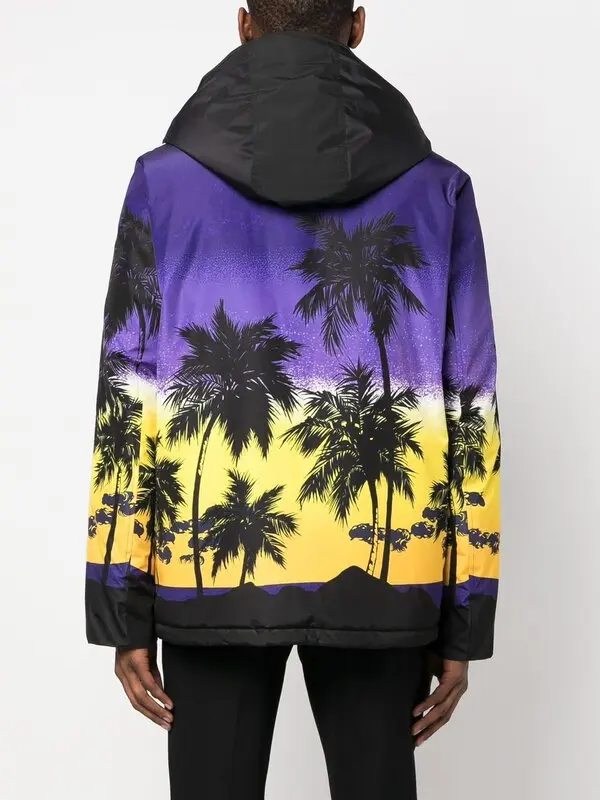 Palm Angels Sunset-print Hooded Jacket - Purple