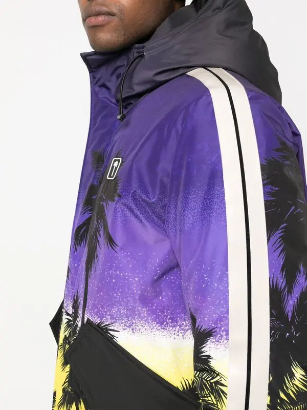 Palm Angels Sunset-print Hooded Jacket - Purple