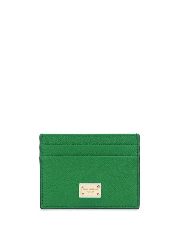 Dolce & Gabbana Logo-tag Leather Card Holder - Green