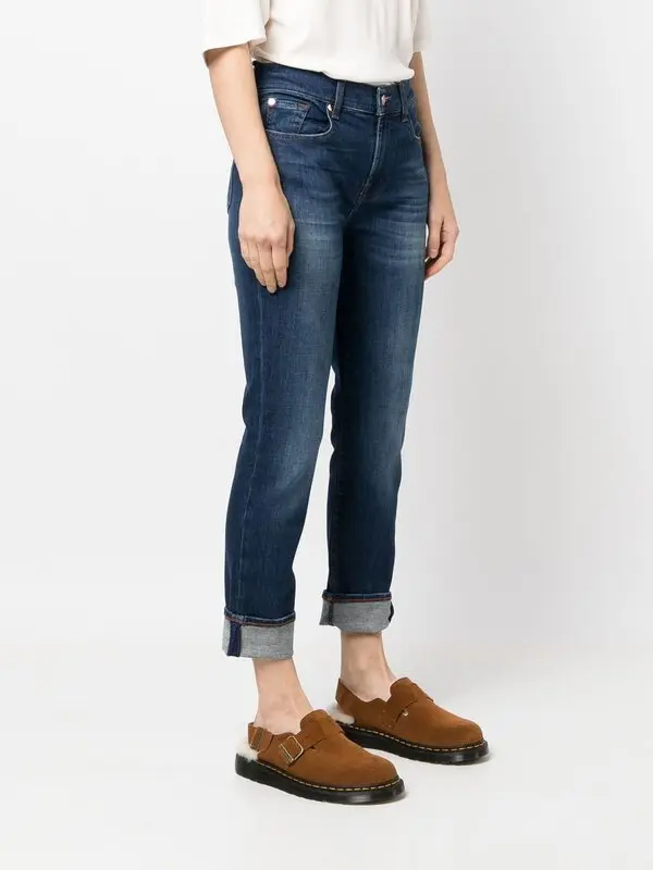 7 For All Mankind Mid-rise Cropped Slim Jeans