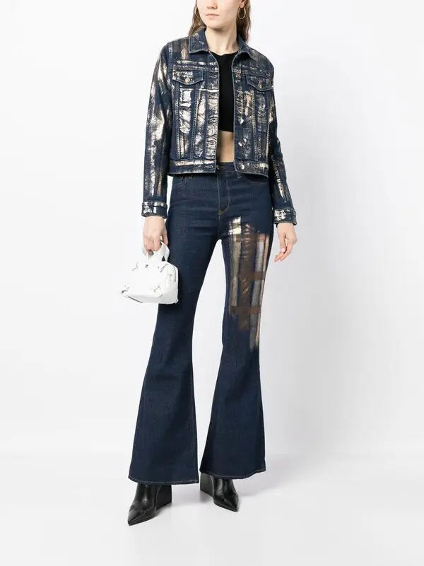 MADISON.MAISON Metallic-print Flared Jeans