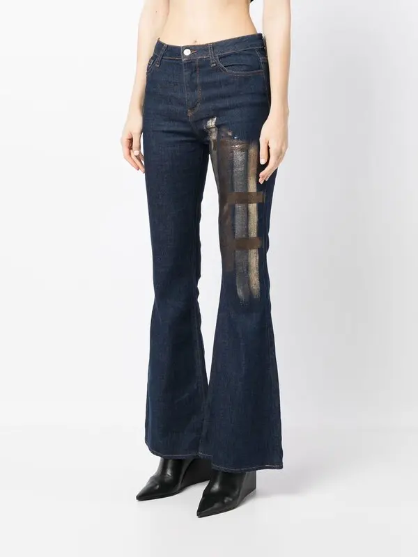 MADISON.MAISON Metallic-print Flared Jeans