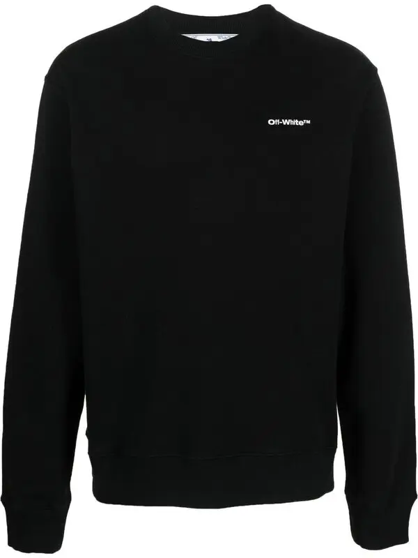 Off-White Logo Print Long Sleeve Sweatshirt - Black