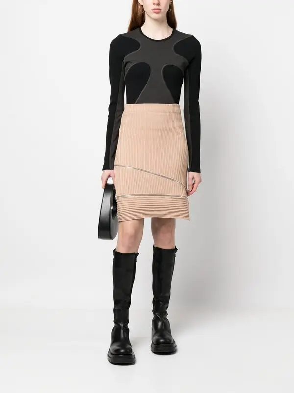 ANDREĀDAMO Ribbed Knit Skirt - Neutrals