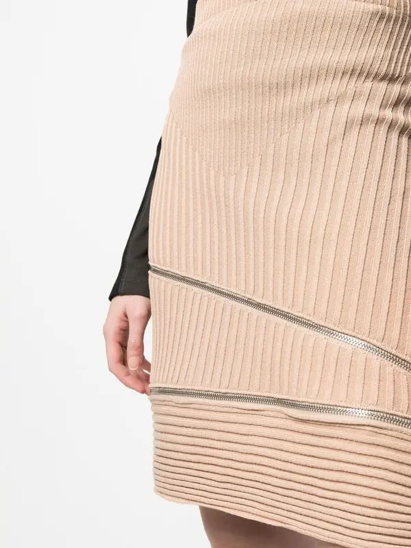 ANDREĀDAMO Ribbed Knit Skirt - Neutrals