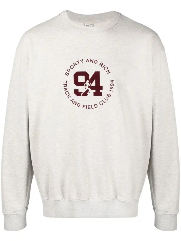 SPORTY & RICH Logo-print Crew-neck Sweatshirt
