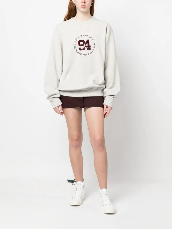 SPORTY & RICH Logo-print Crew-neck Sweatshirt