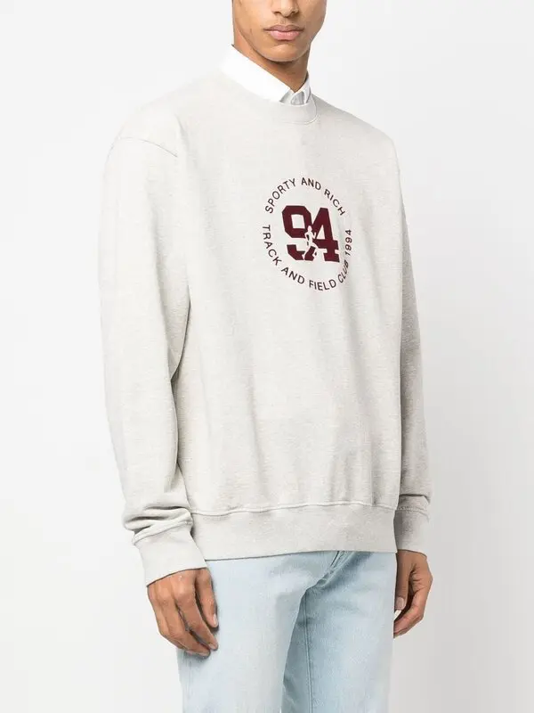SPORTY & RICH Logo-print Crew-neck Sweatshirt