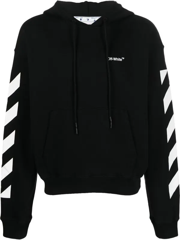 Off-White Logo-print Drawstring Hoodie - Black