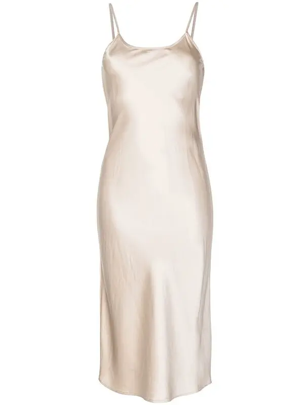 Voz Silk-satin Midi Slip Dress - Neutrals