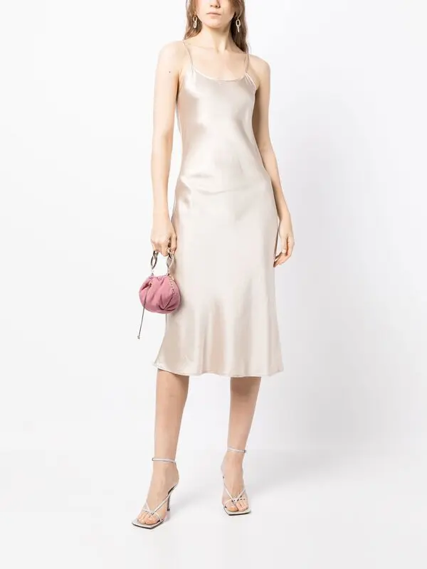 Voz Silk-satin Midi Slip Dress - Neutrals