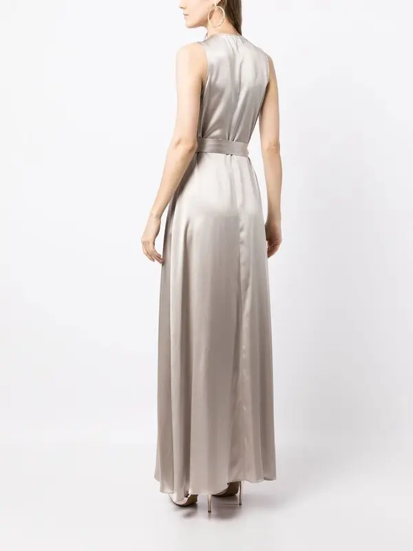 Voz Frontward Wrap Maxi Dress - Grey