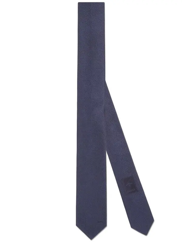 Gucci Silk Double G Logo Tie - Blue