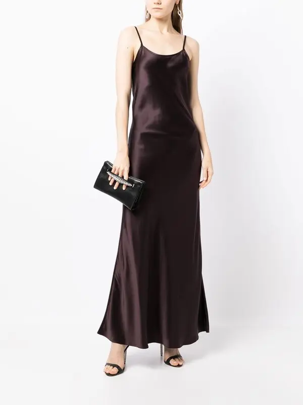 Voz Liquid Silk Slip Dress - Brown
