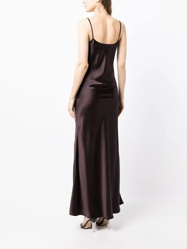 Voz Liquid Silk Slip Dress - Brown