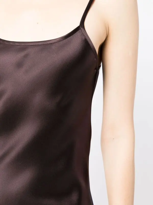 Voz Liquid Silk Slip Dress - Brown