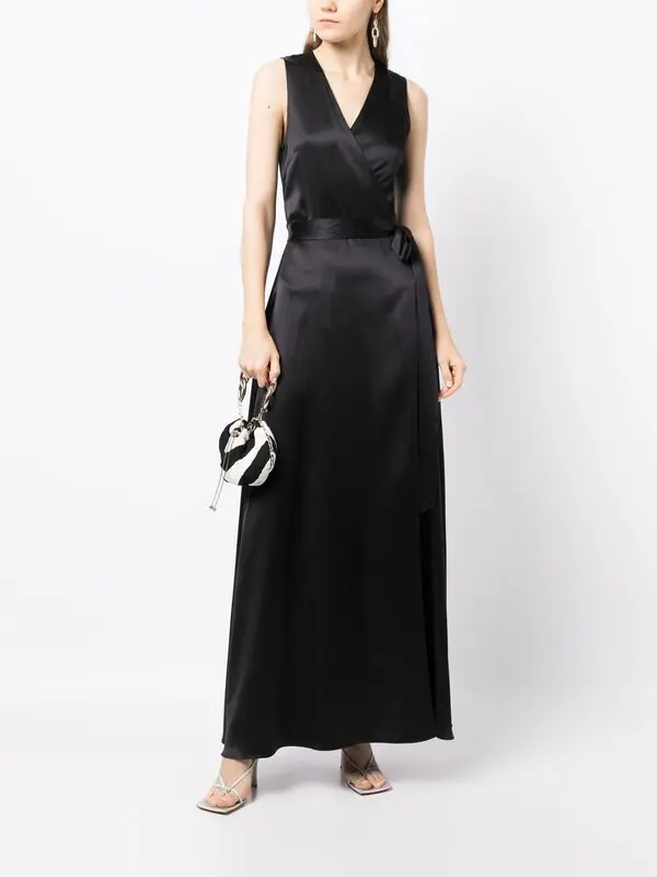 Voz Frontward Wrap Dress - Black