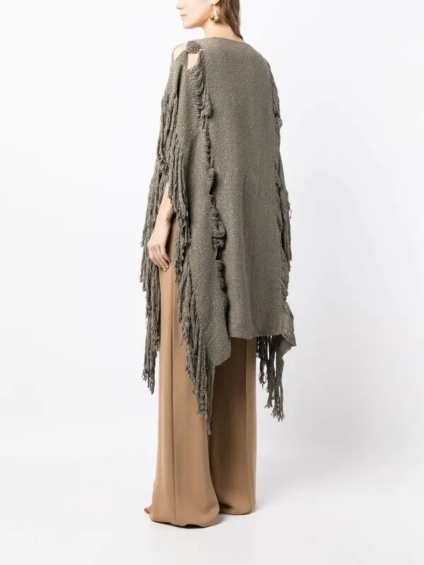 Voz Lace Fringe-detail Tunic - Brown